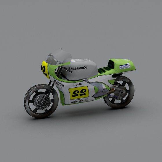 High-Detail Low-Poly Motorcycle 3D model