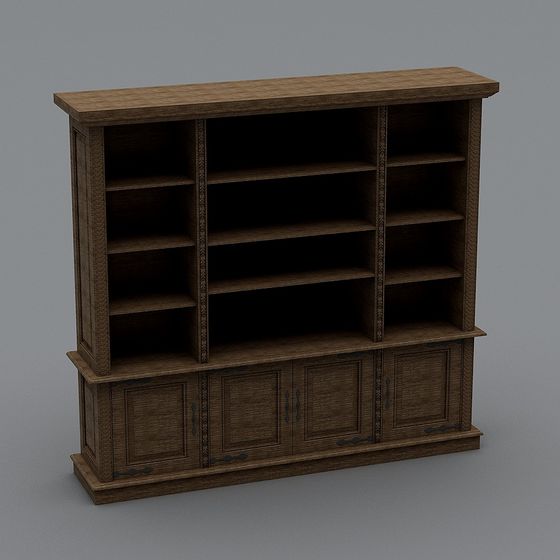 Vintage Bookshelf 3D model for Creative Projects
