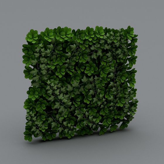 Vibrant Low-Poly Plant Wall 3D model