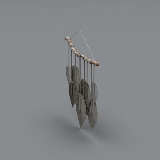 Dreamy Low-Poly Wind Chime 3D model