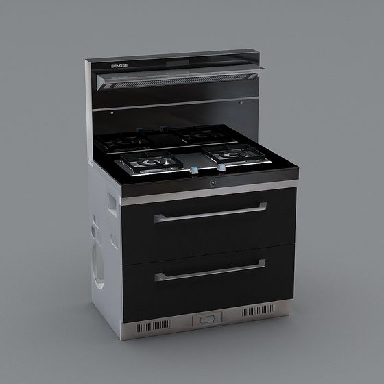 Stylish Gas Cooker 3D model for Modern Kitchens