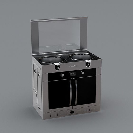 Stylish Integrated Cooker 3D Model for Modern Kitchens