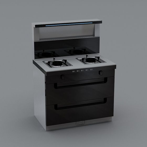 Modern Low-Polygon Kitchen Stove 3D model
