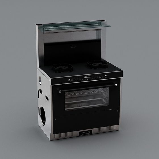 Sleek Integrated Kitchen Stove 3D Model