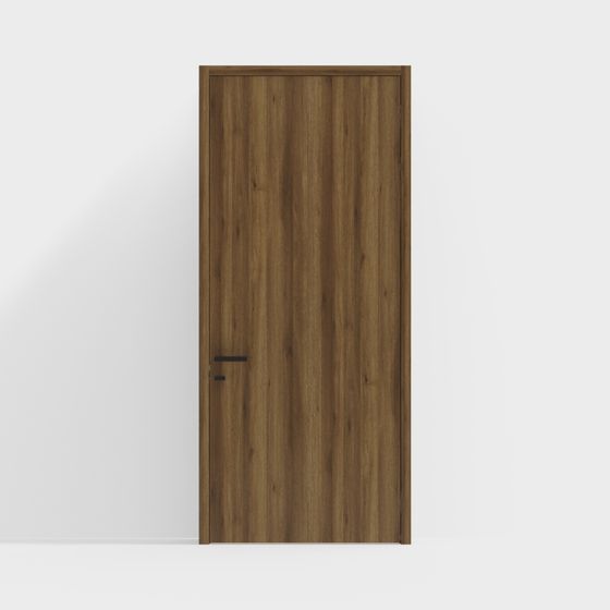 Stylishly Textured Wood Door 3D model
