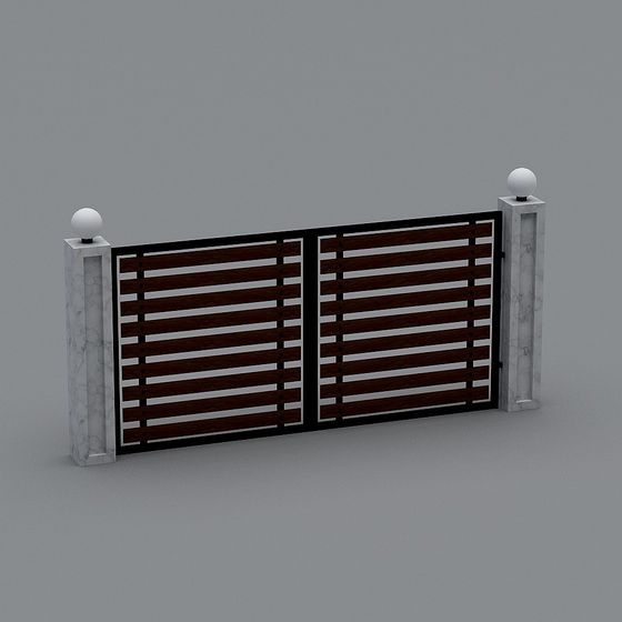Urban Gate 3D model - Low-Poly with High Detail
