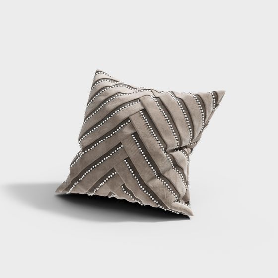 Elegant Pleated Cushion 3D Model