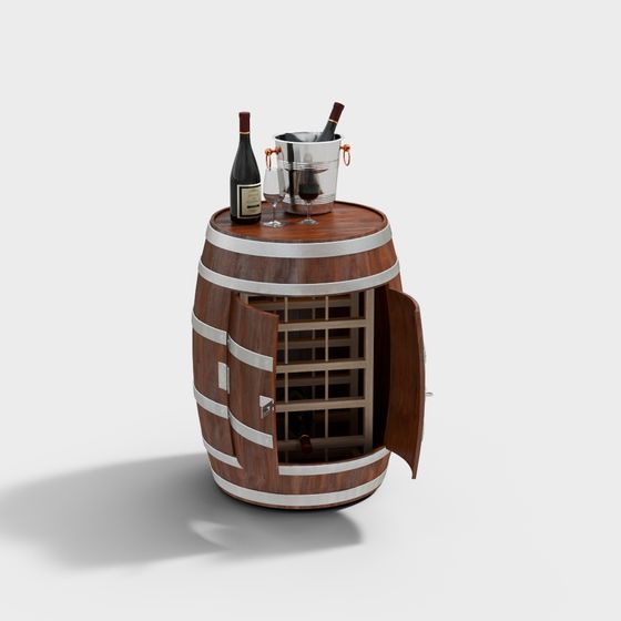 Charming Barrel Bar Counter 3D model