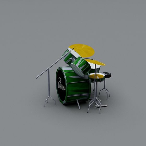 Vibrant Drum Set 3D model for Creative Projects