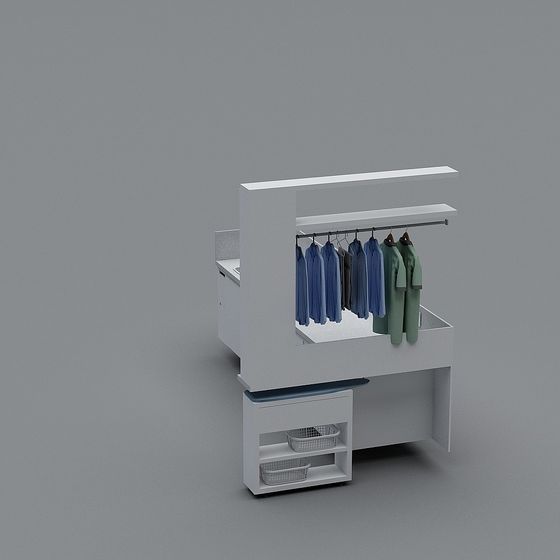 Minimalist Wardrobe 3D Model – Sleek Low-Poly Design
