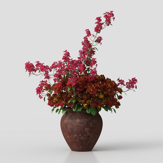 Autumn Flower Basket Low-Poly 3D model for Creative Projects