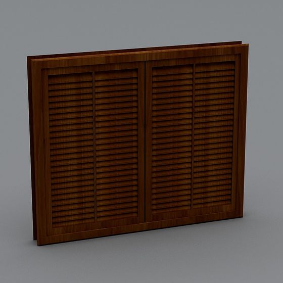 Realistic Wooden Louvered Shutter 3D model