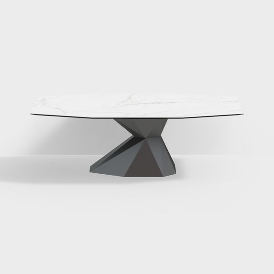 Geometric Dream Table 3D Model – Marble Texture Design