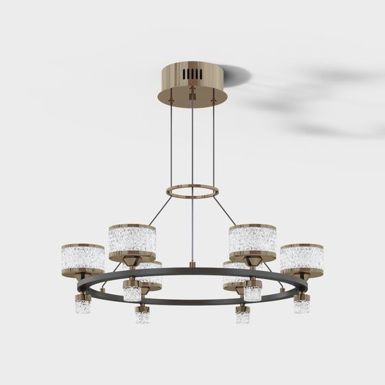 Star Glory 6-Head Chandelier 3D Model – Effortless Elegance Free