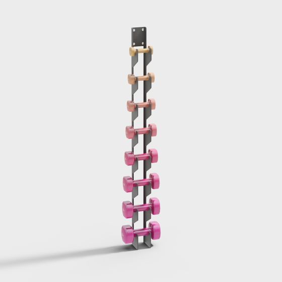 Stylish Dumbbell Rack 3D Model for Modern Gyms