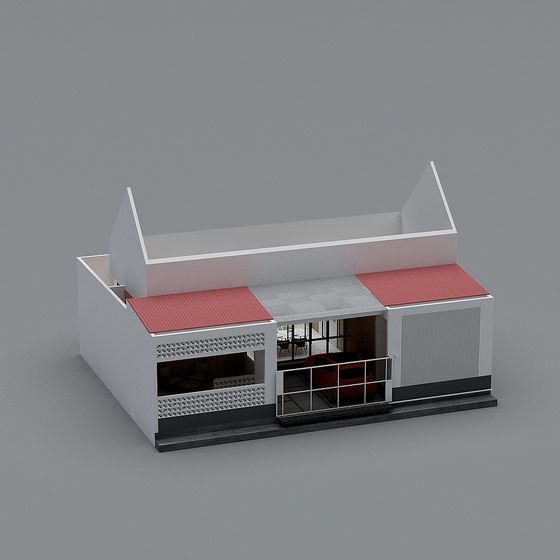 Modern Low-Polygon Architectural 3D Model