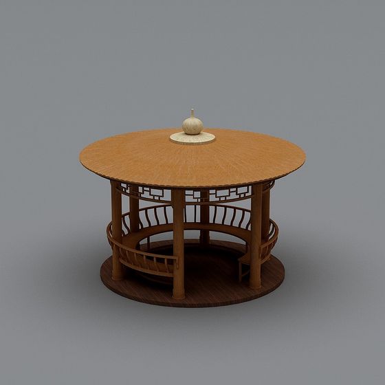 Low-Poly Round Table 3D model