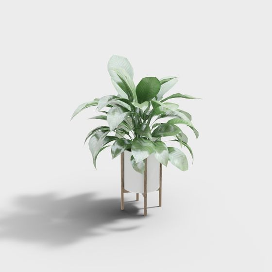 Elegant Green Plant Pot 3D model for Creative Projects
