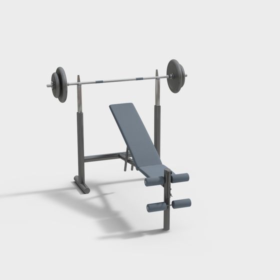 Modern Gym Bench 3D Model – Low-Poly Fitness Equipment