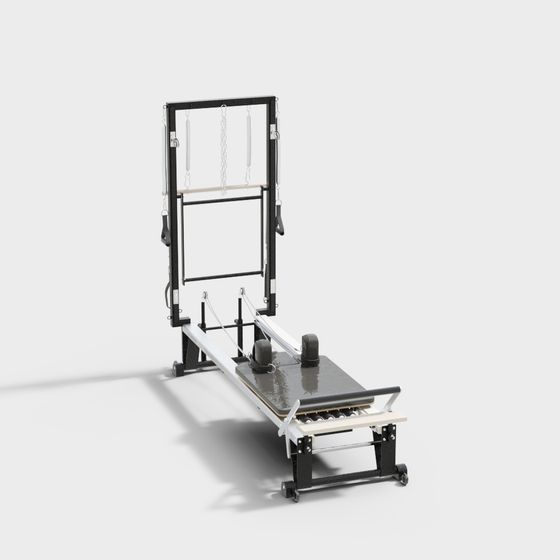 Realistic Pilates Reformer 3D Model – Fitness Equipment