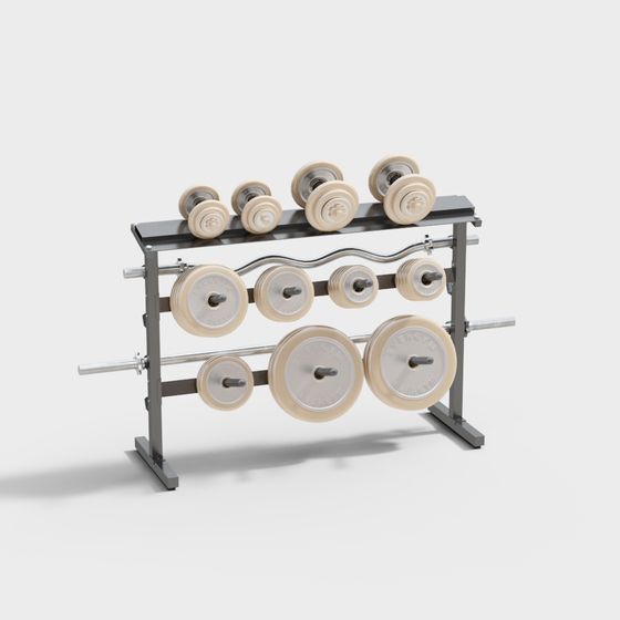 High-Detail Dumbbell Rack 3D model for Modern Gyms