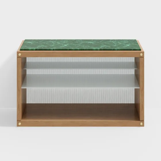 green marble shelf