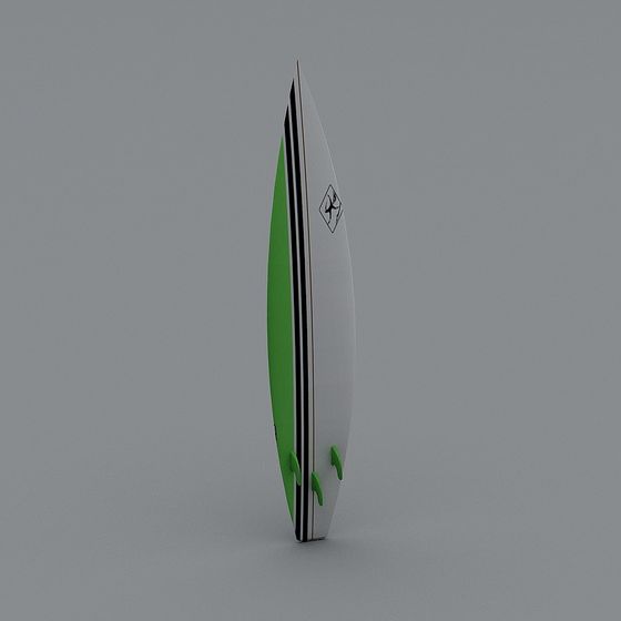 Stylish Low-Poly Surfboard 3D model