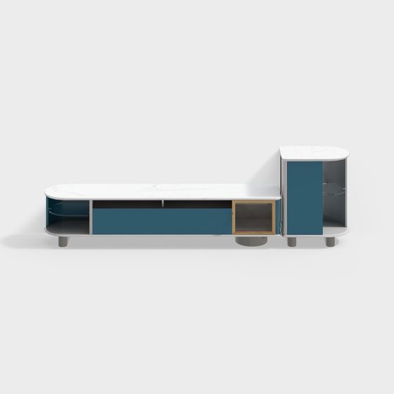 Modern Low-Polygon Television Cabinet 3D model