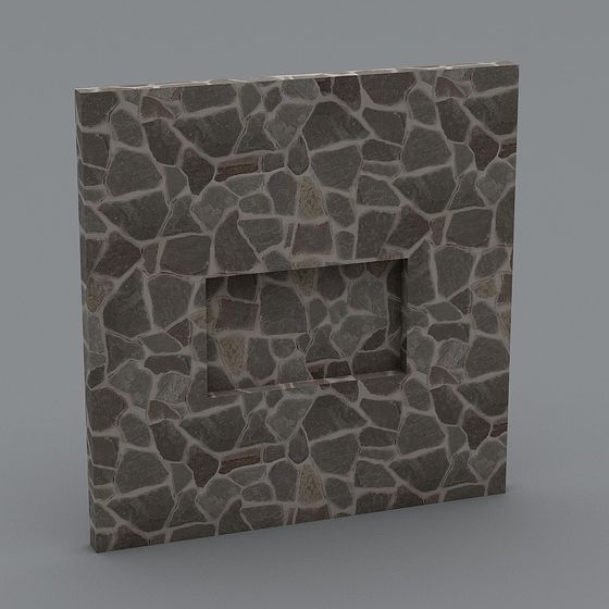 Realistic Low-Poly Stone Wall 3D model