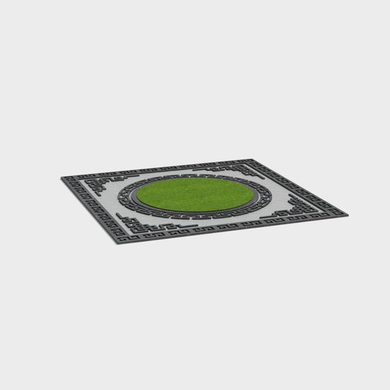 Garden Maze Tile 3D Model – Intricate Geometric Design