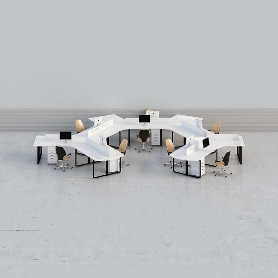 Stylish Open Workspace 3D model for Modern Offices