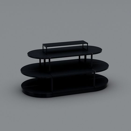 Sleek Display Stand 3D Model – Modern Black Metal