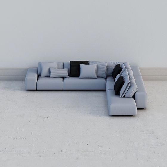Elegant Low-Poly Sofa 3D model for Modern Spaces