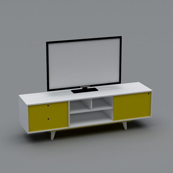 Stylish Low-Polygon TV Cabinet 3D model