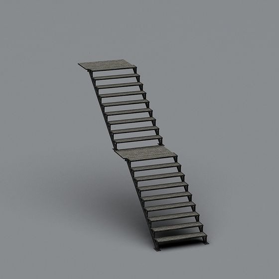 Low-Poly Industrial Style Staircase 3D model