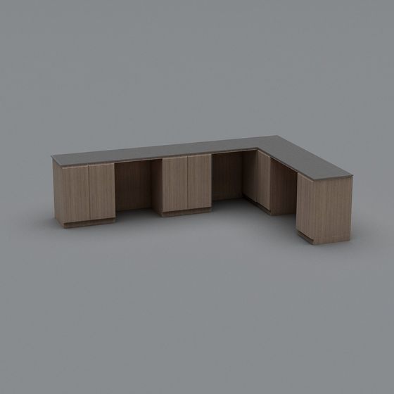 Stylish L-Shaped Desk 3D model for Modern Offices