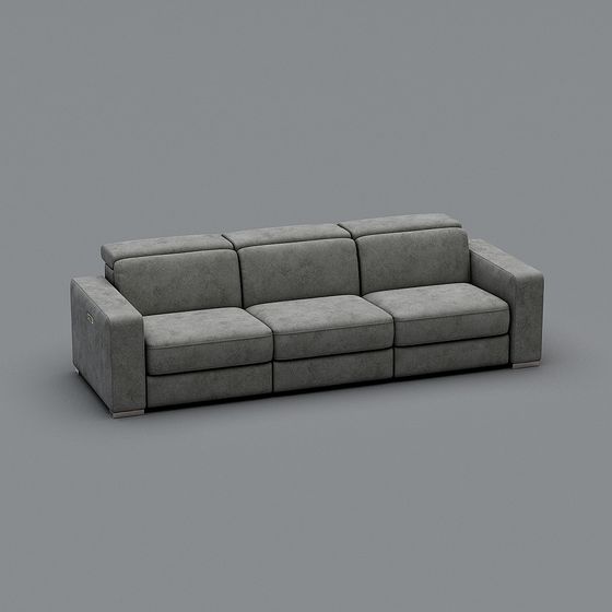 Elegant Low-Poly Sofa 3D model for Modern Interiors