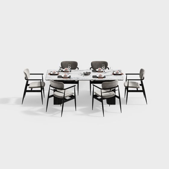 Stylish Urban Dining Table 3D model
