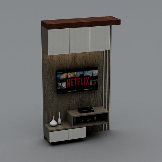 Stylish Low-Polygon TV Stand 3D model