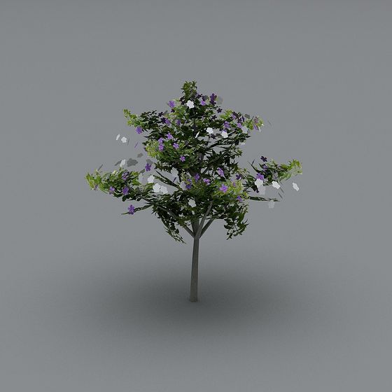 Vibrant Purple Flower Tree 3D model