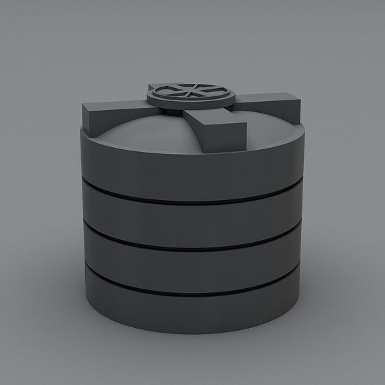 Industrial Water Tank Low-Poly 3D model