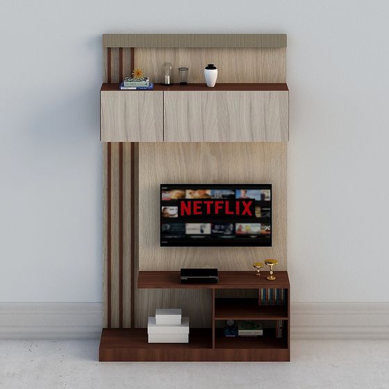 Stylish Low-Polygon Television Cabinet 3D model