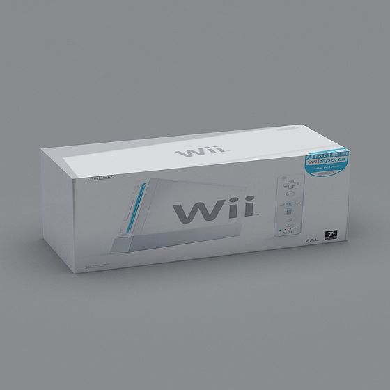Wii Game Console Packaging Box 3D model