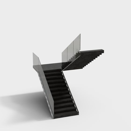 Low-Poly Industrial Staircase 3D model
