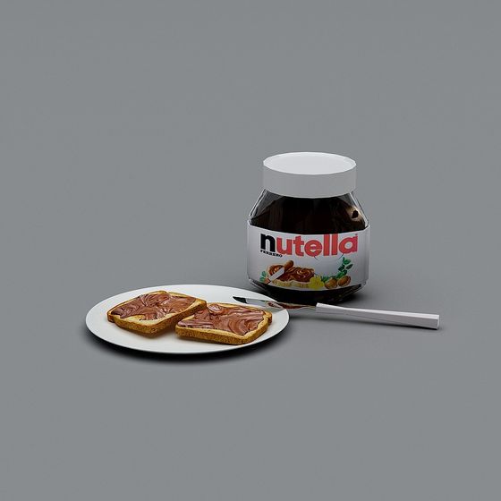 Low Poly Nutella Toast 3D model
