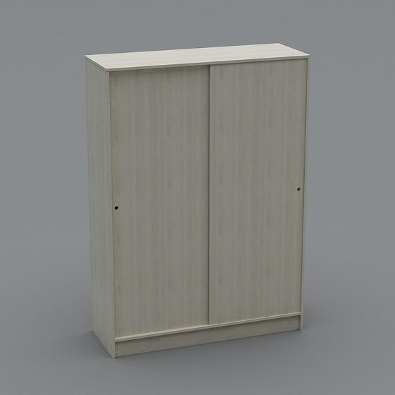 Modern Minimalist Sliding Wardrobe 3D model