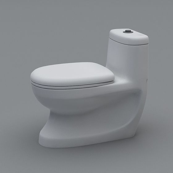 Minimalist 3D Toilet Model for Interior Design