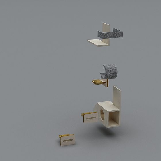 Unique Low Poly Floating Geometry 3D model