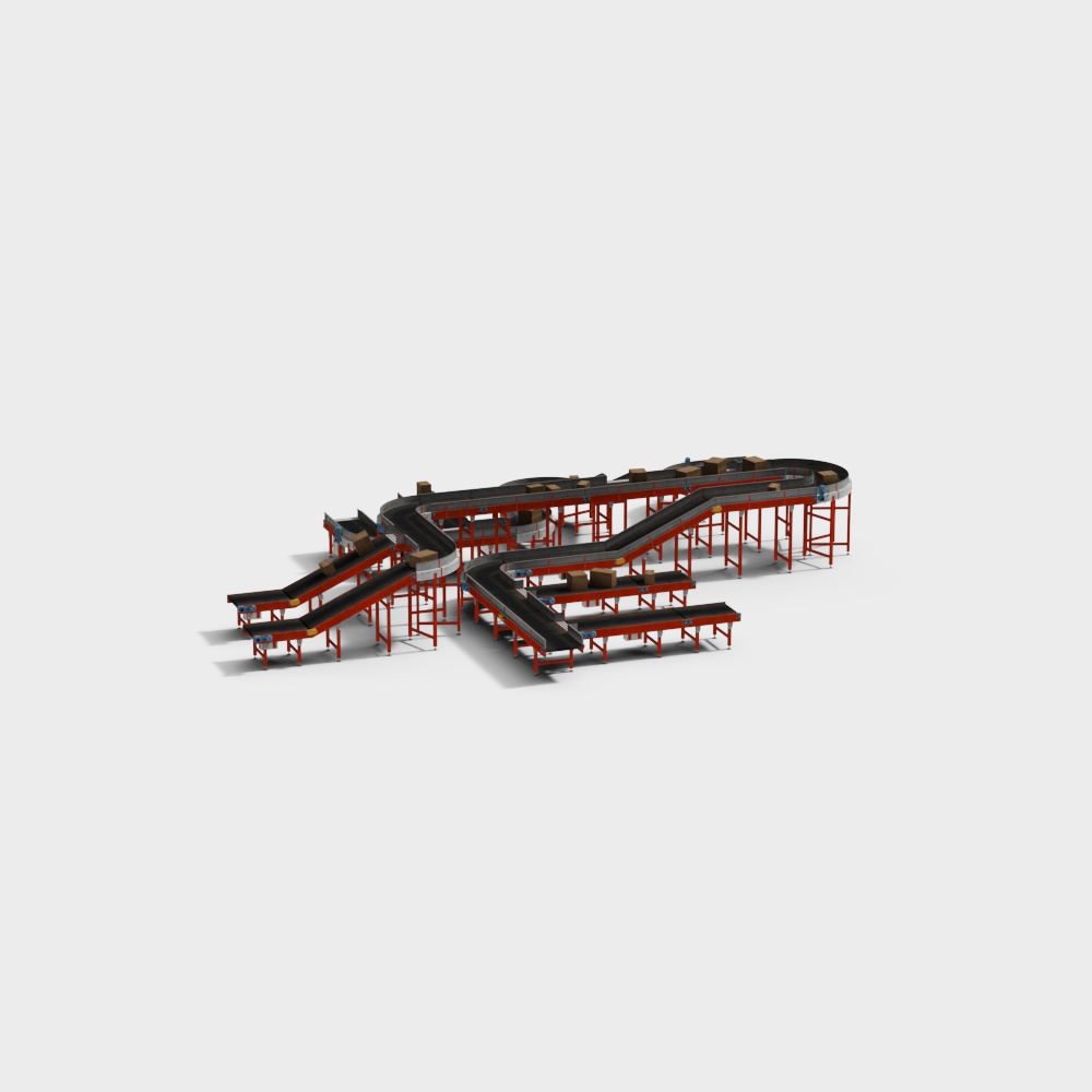 Hyper-Realistic Industrial Conveyor 3D Model