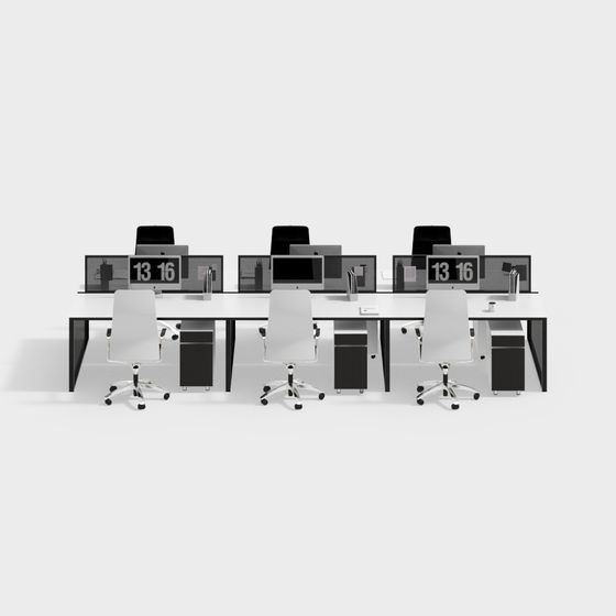 Modern Open Workspace 3D Model – Sleek Office Design